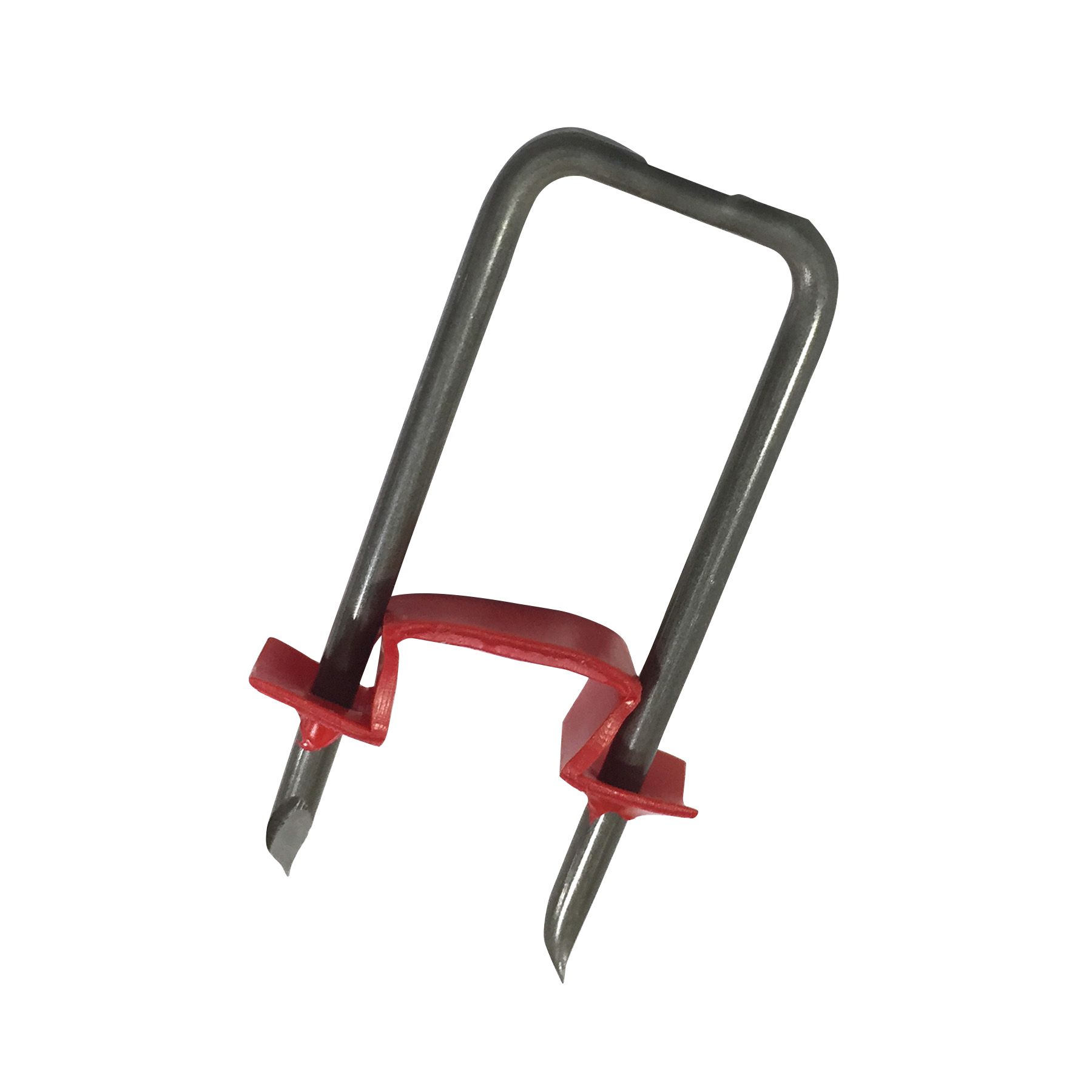 1/2" Wide, 1-1/2" Long, Zinc Plated Low Carbon Steel, LDPE Red Plastic ...